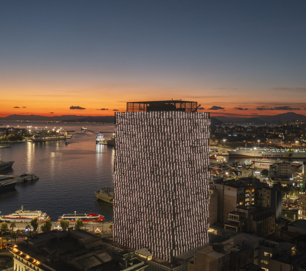 Piraeus Tower is completed and illuminated - Piraeus Tower